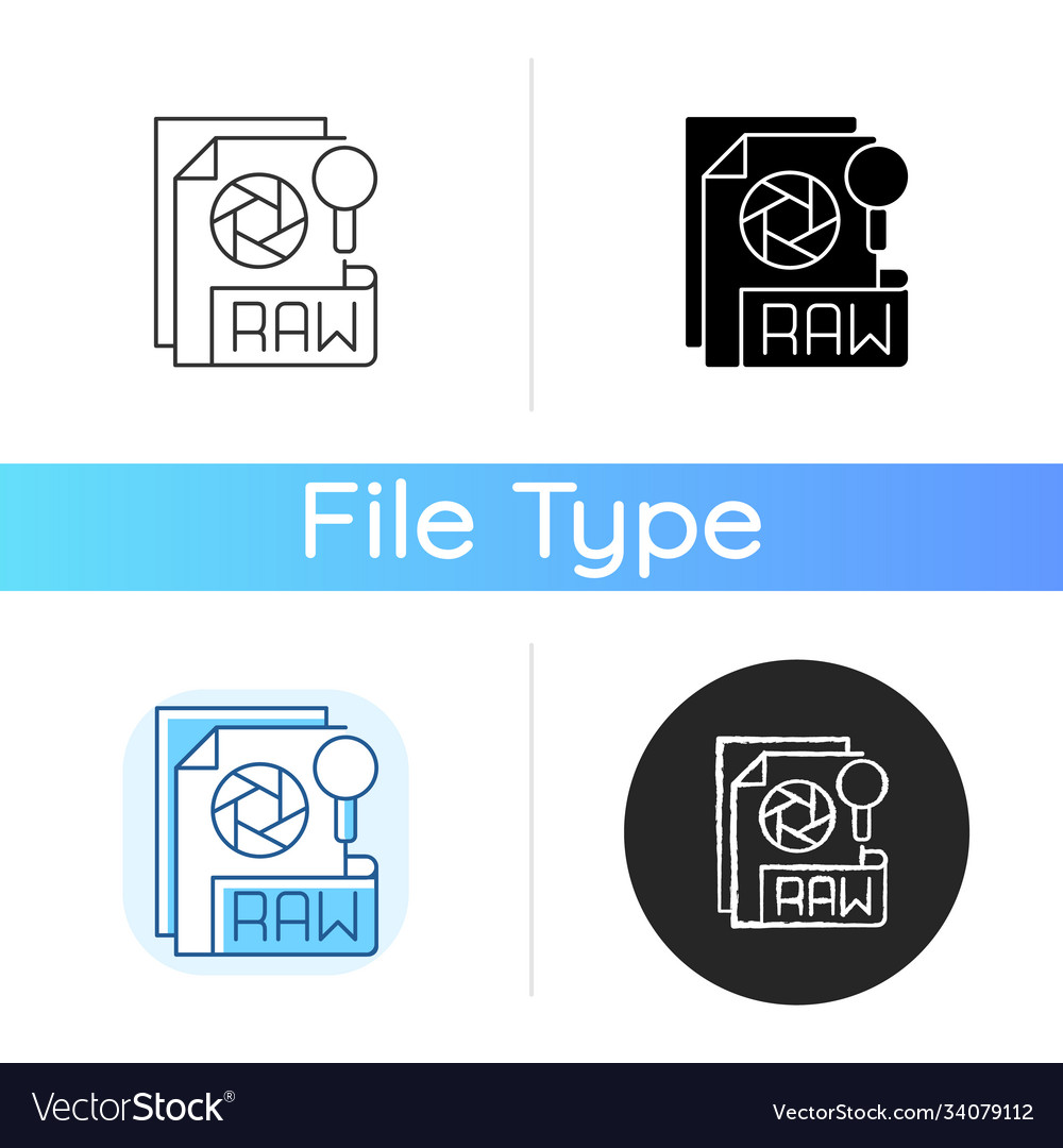 Raw file icon Royalty Free Vector Image - VectorStock