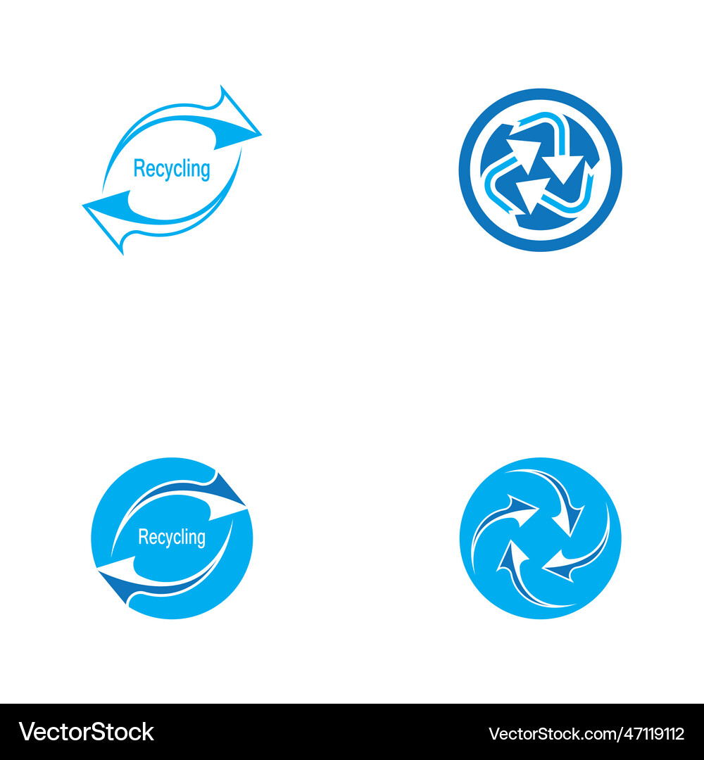 Recycling icon and symbol template Royalty Free Vector Image
