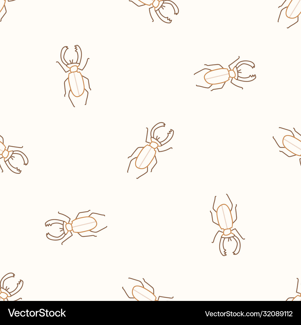Seamless background stag bug gender neutral baby Vector Image