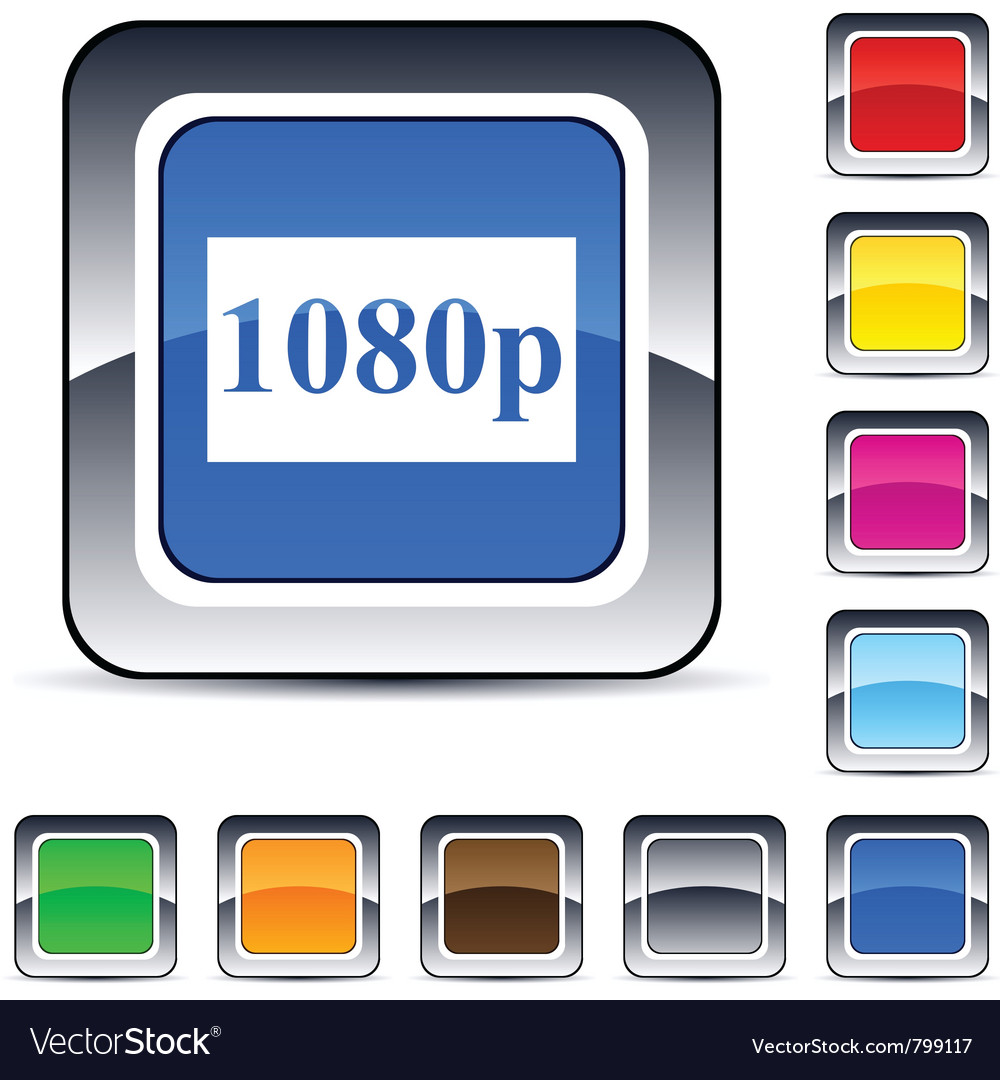 1080p square button Royalty Free Vector Image - VectorStock