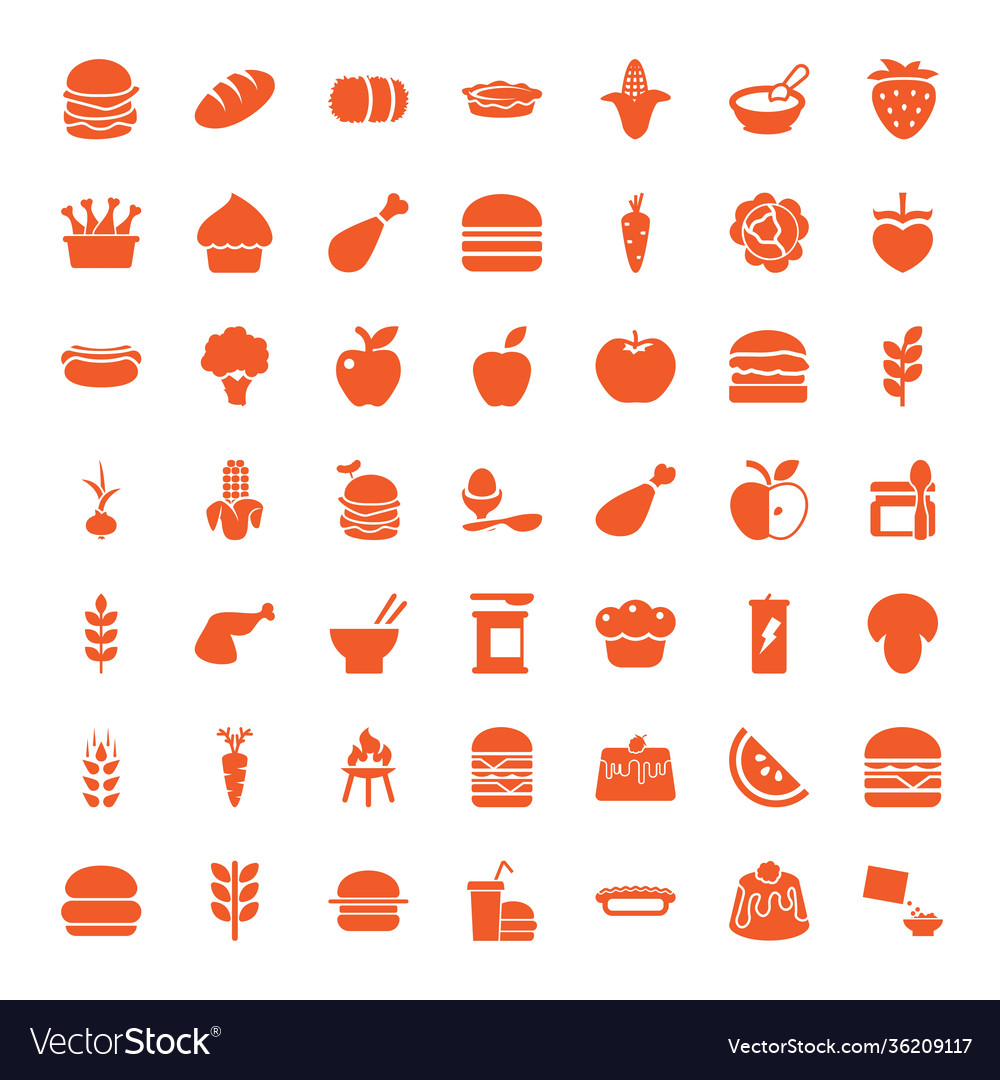 49 nutrition icons Royalty Free Vector Image - VectorStock