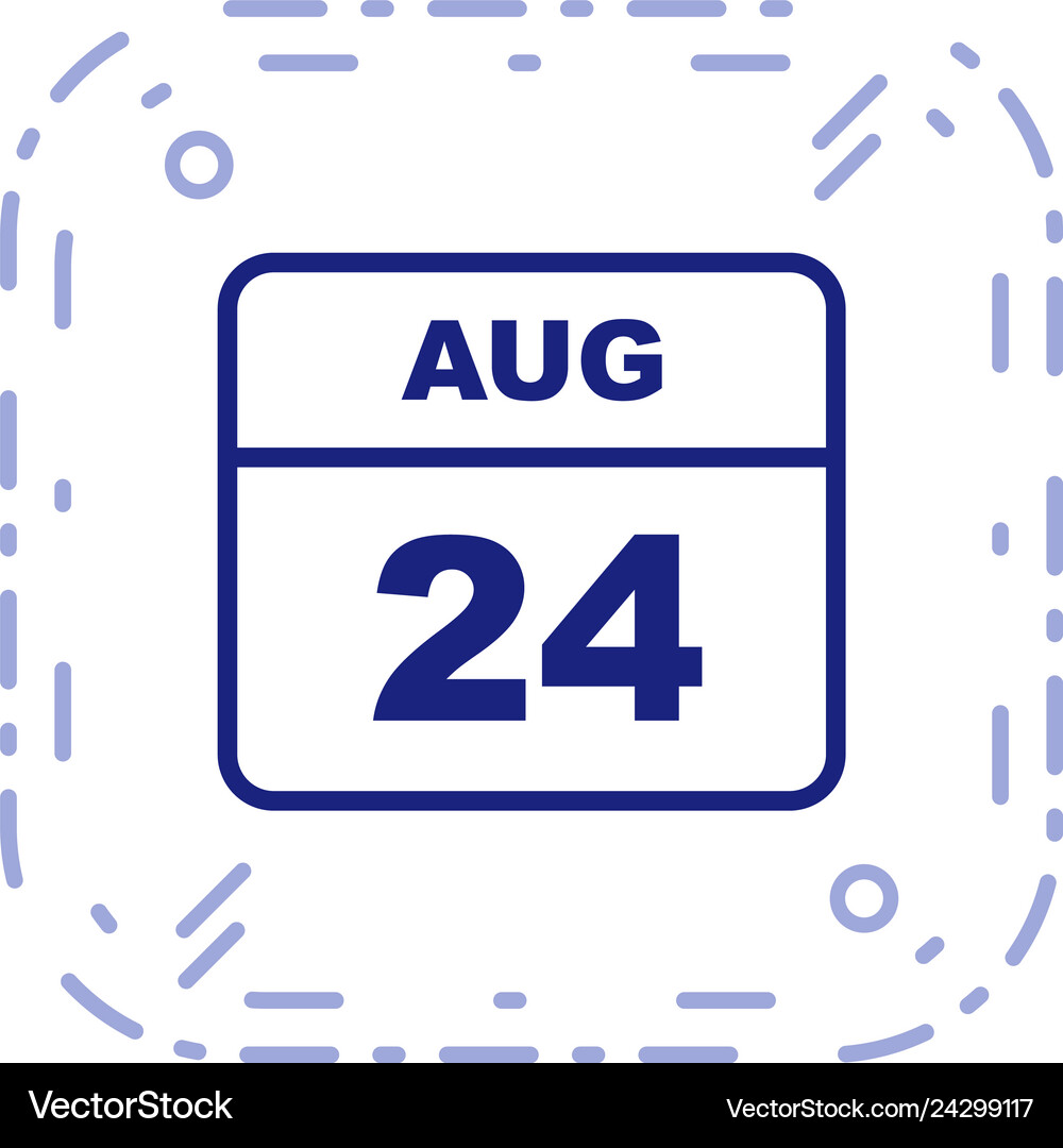 August 24th date on a single day calendar Vector Image