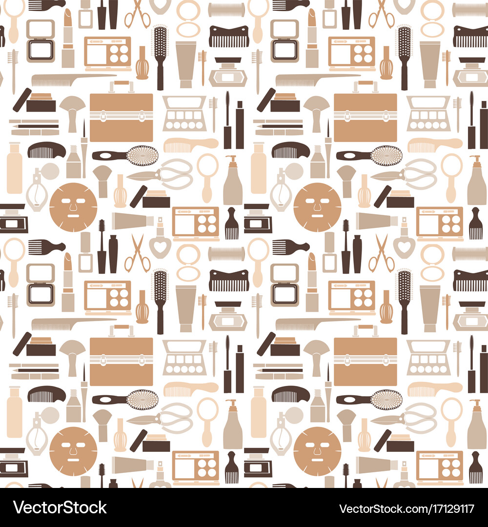 Background of makeup cosmetic beauty pattern Vector Image