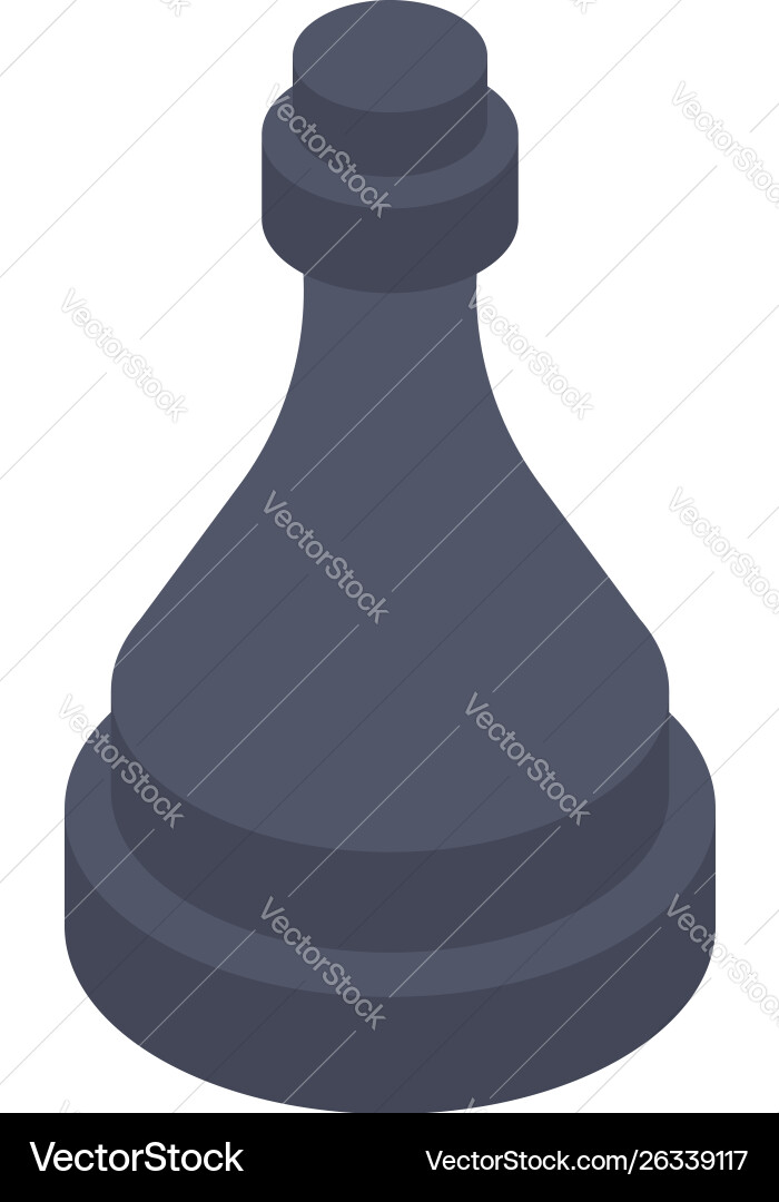 Black pawn chess icon isometric style Royalty Free Vector