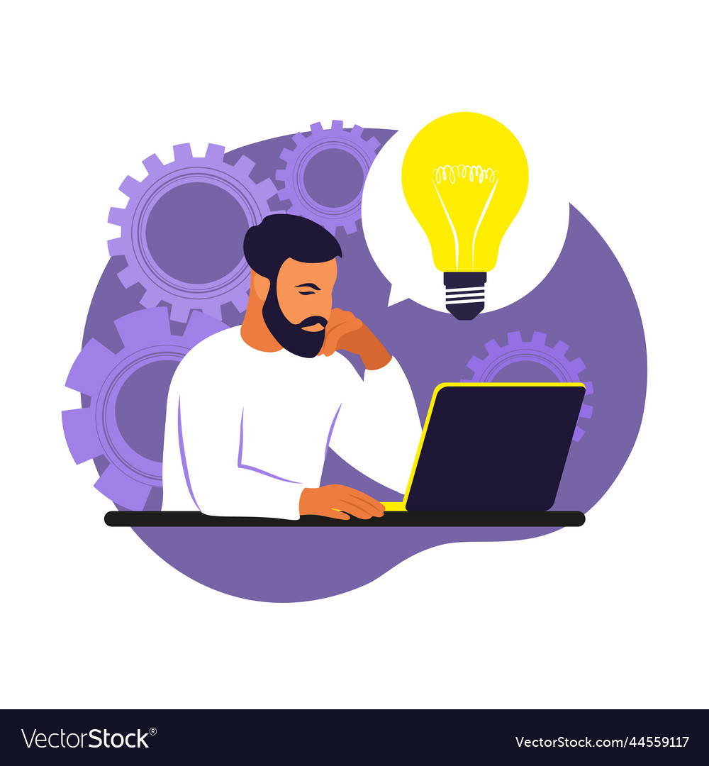 Business idea generation plan development Vector Image