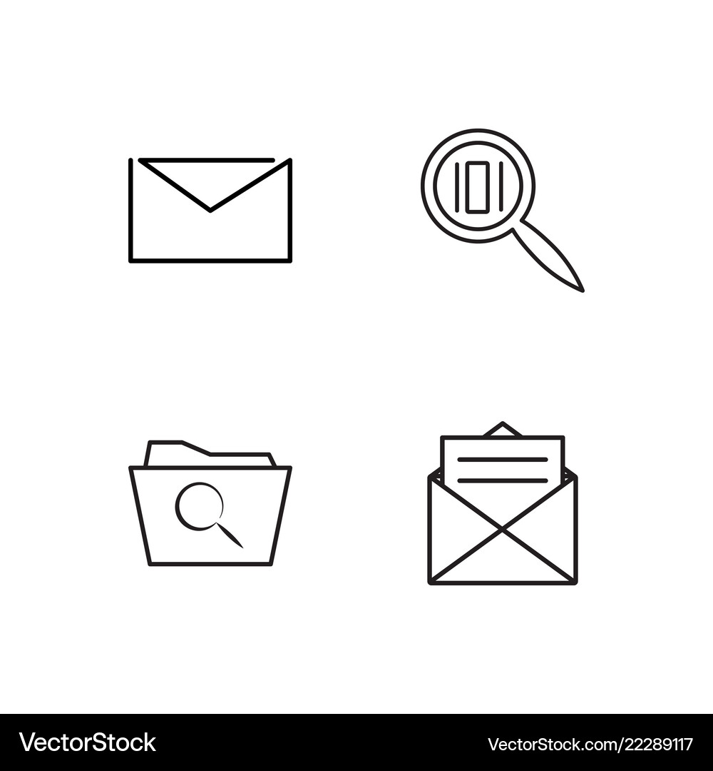 Business simple outlined icons set Royalty Free Vector Image