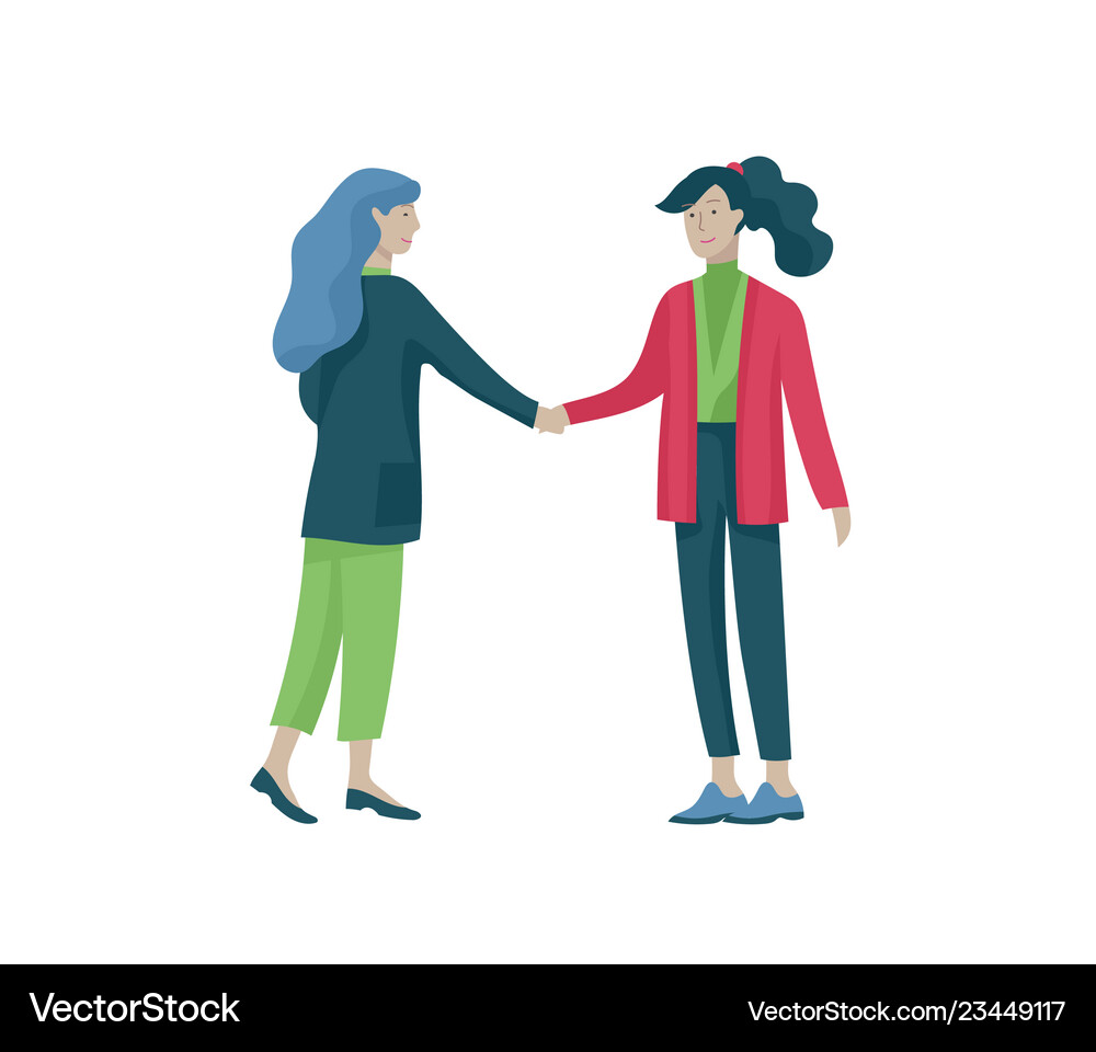 Businessmen making handshake business etiquette Vector Image