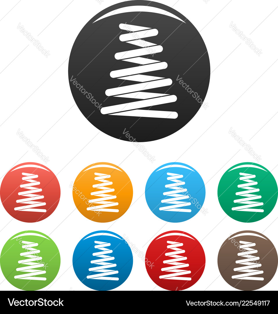 Car spring coil icons set color Royalty Free Vector Image