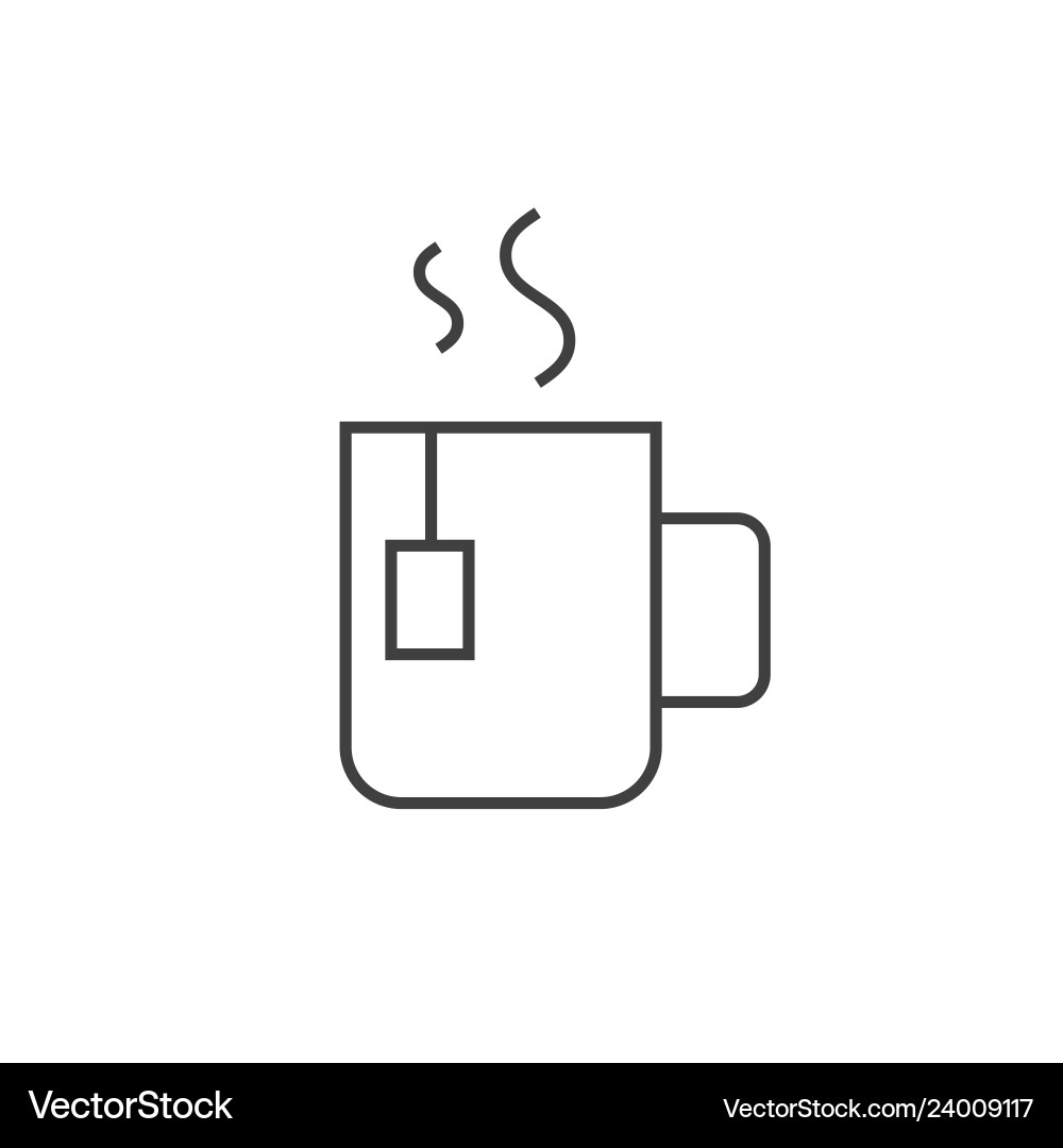 Cup of tea outline icon Royalty Free Vector Image