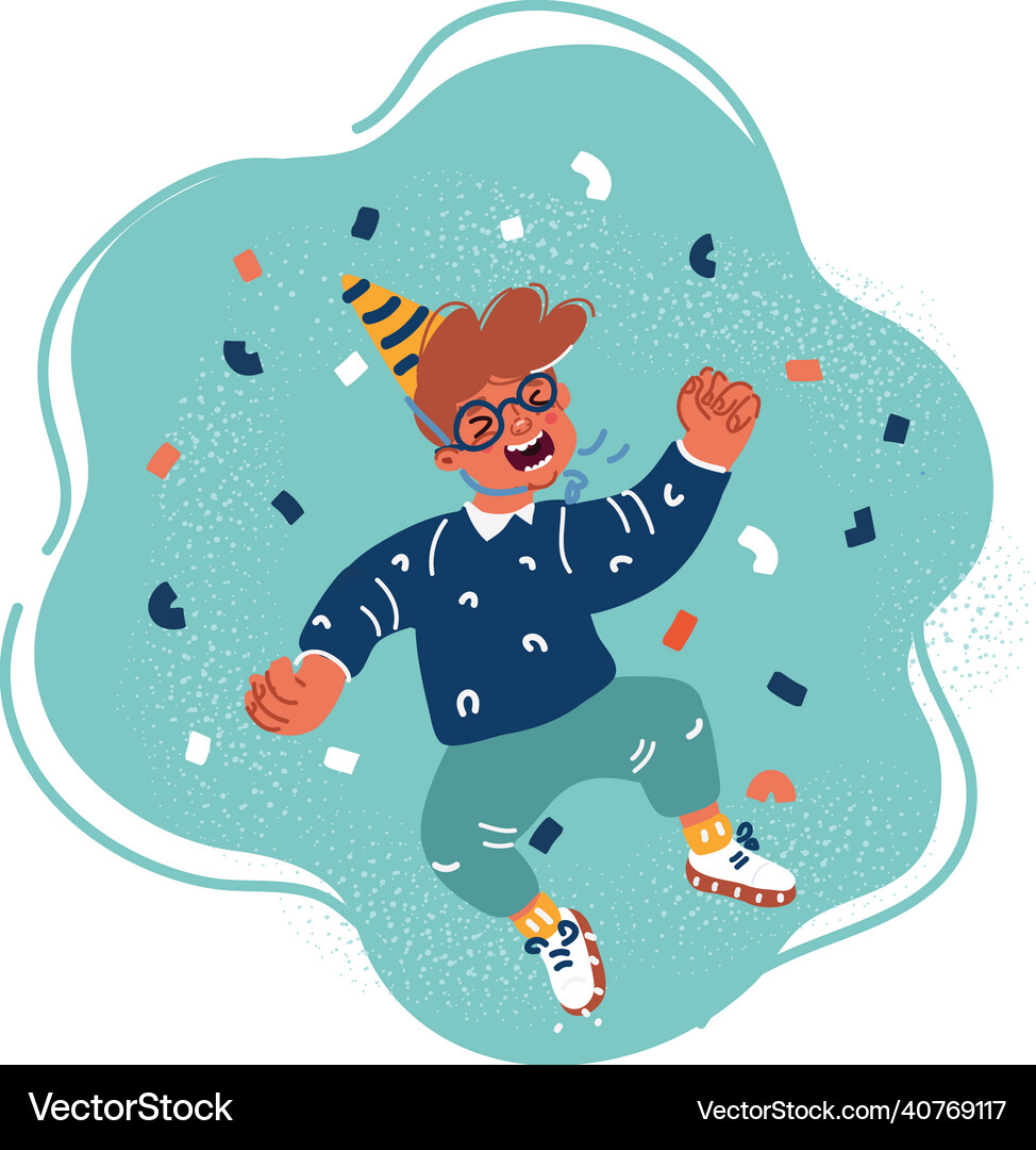 Cute little kid boy jump Royalty Free Vector Image