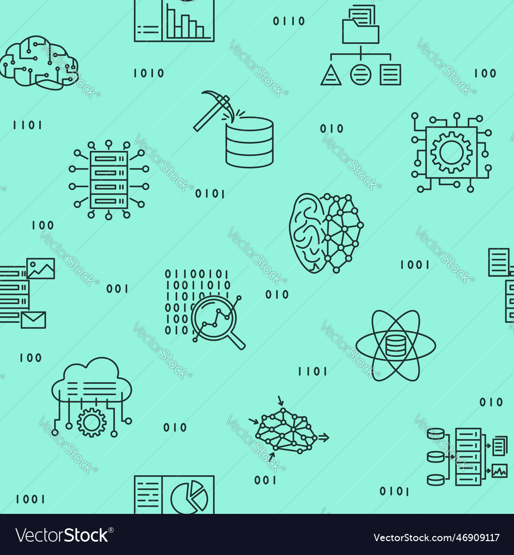 Deep learning line seamless pattern Royalty Free Vector