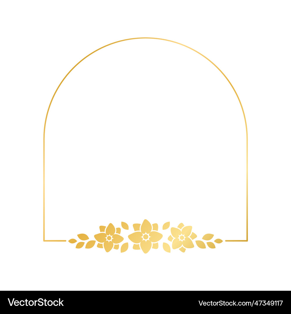 Gold geometric floral frame template luxury Vector Image