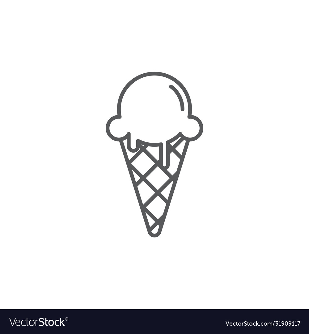 Ice cream cone icon symbol isolated on white Vector Image