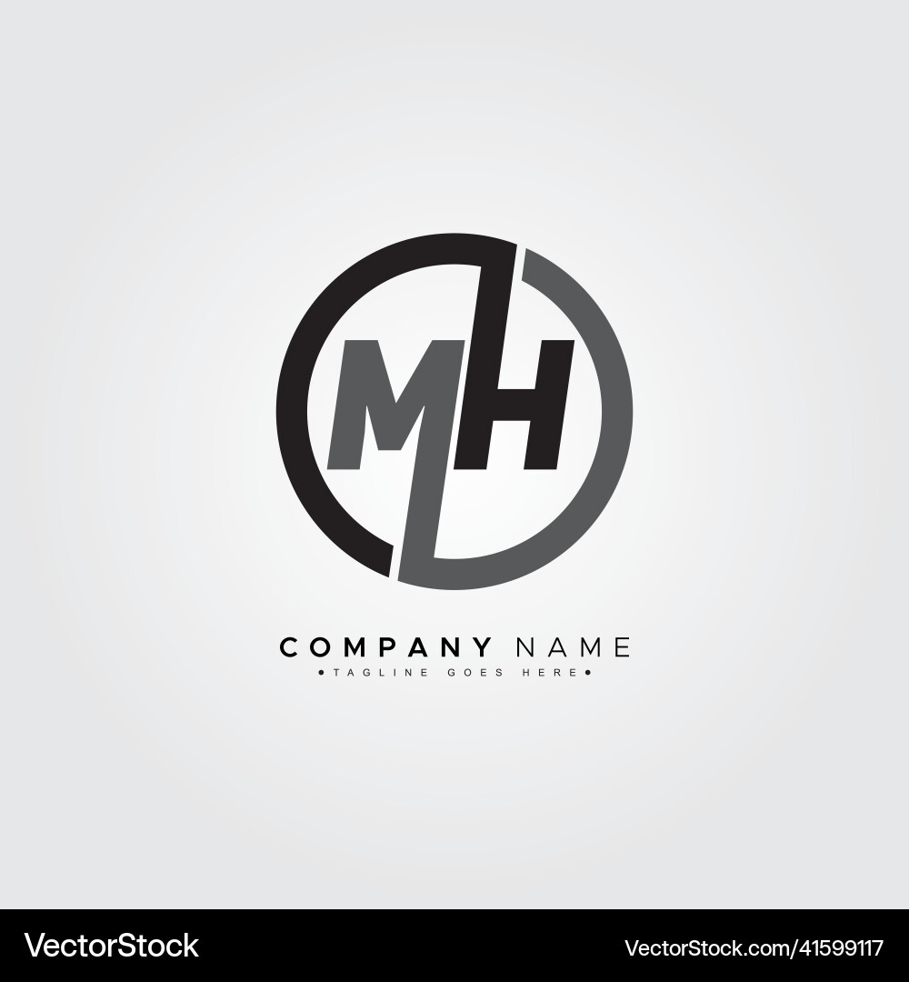 Initial letter mh logo - simple business logo Vector Image