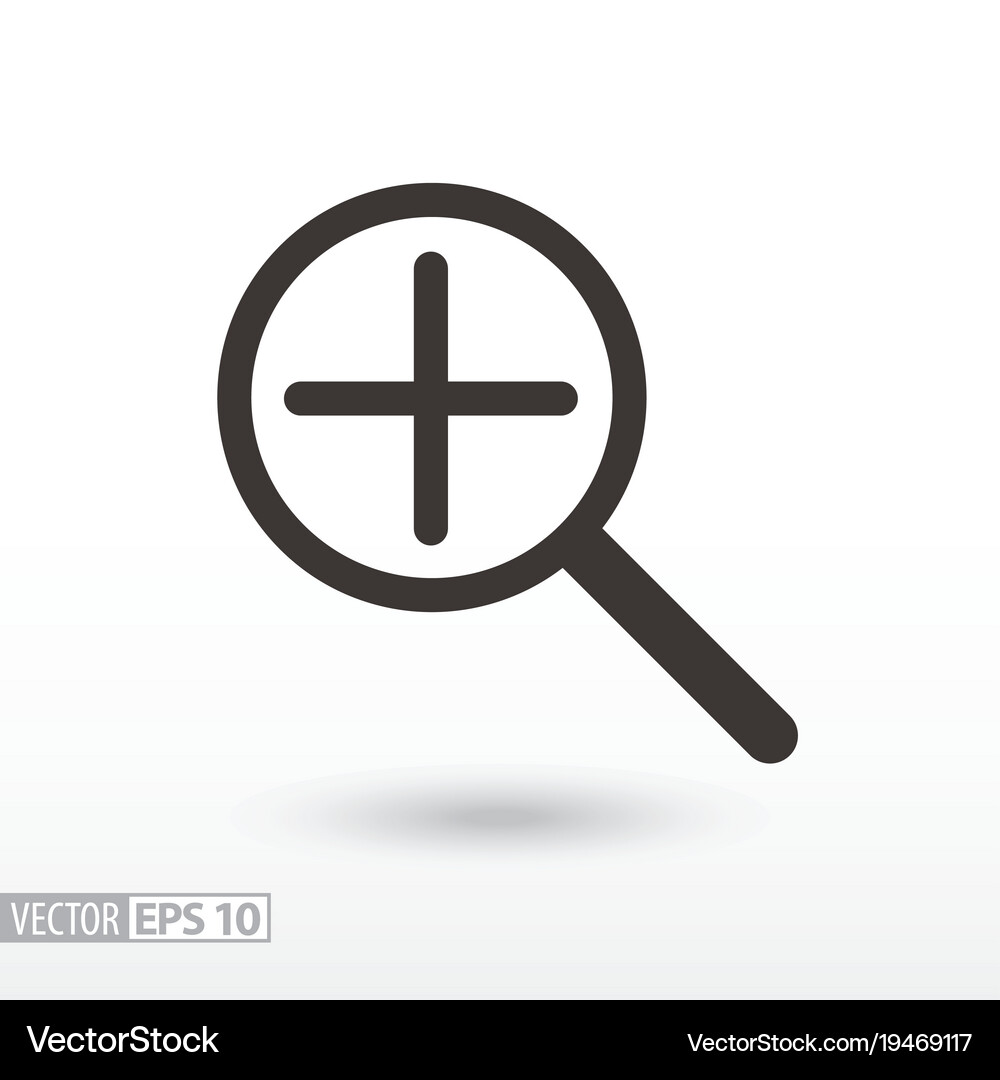 Magnifier flat icon sign magnifying glass Vector Image