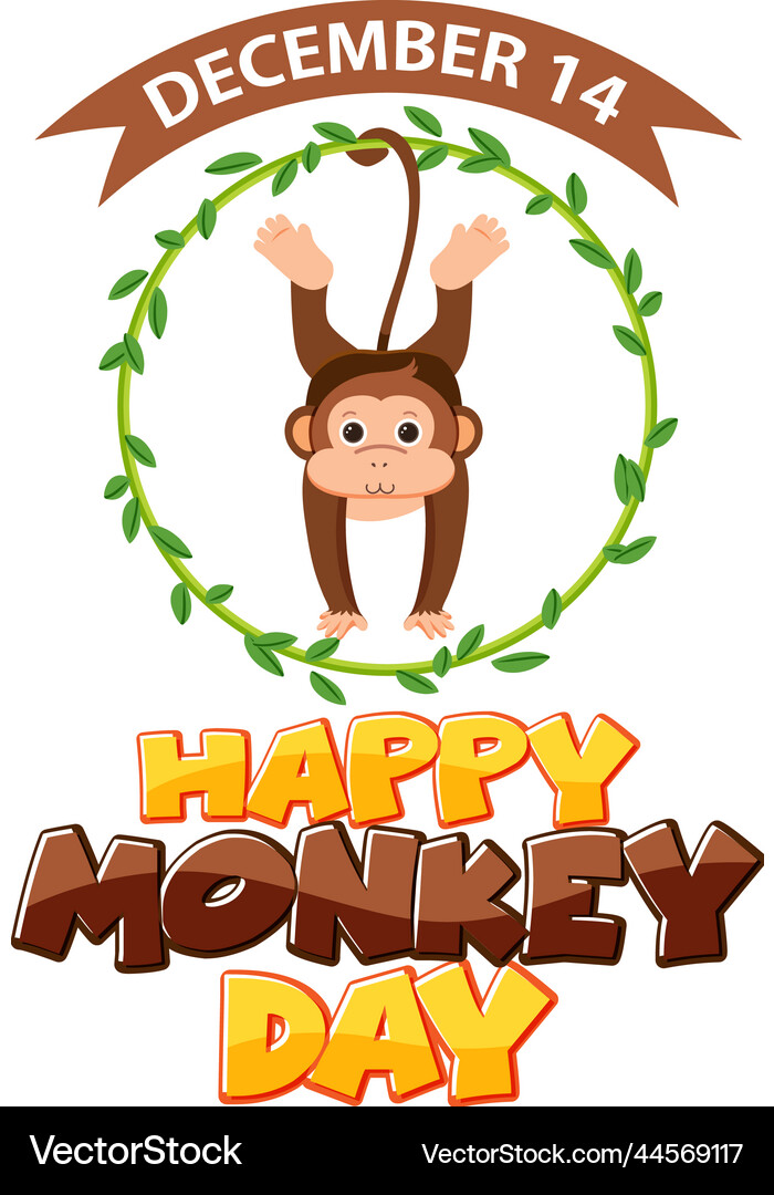 Monkey day text for banner or poster design Vector Image