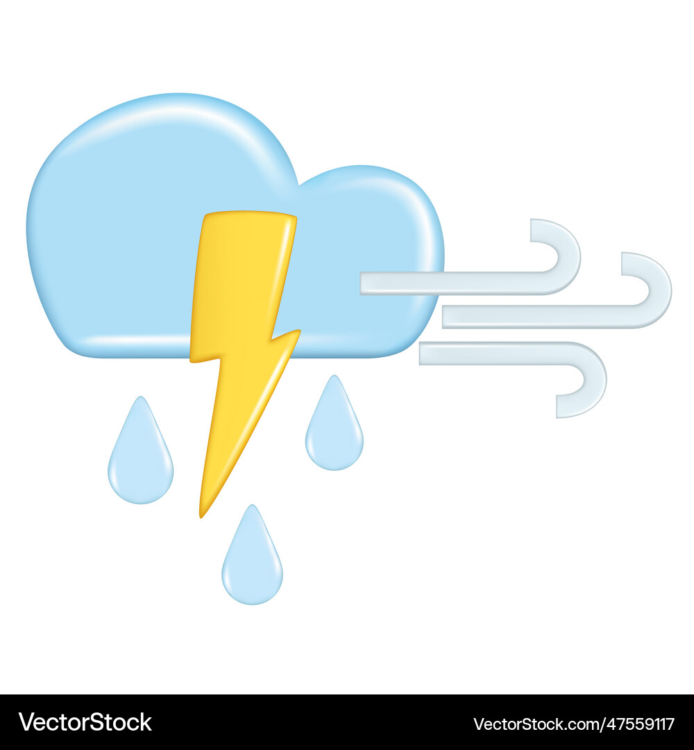 Realistic 3d design of weather forecast elements Vector Image
