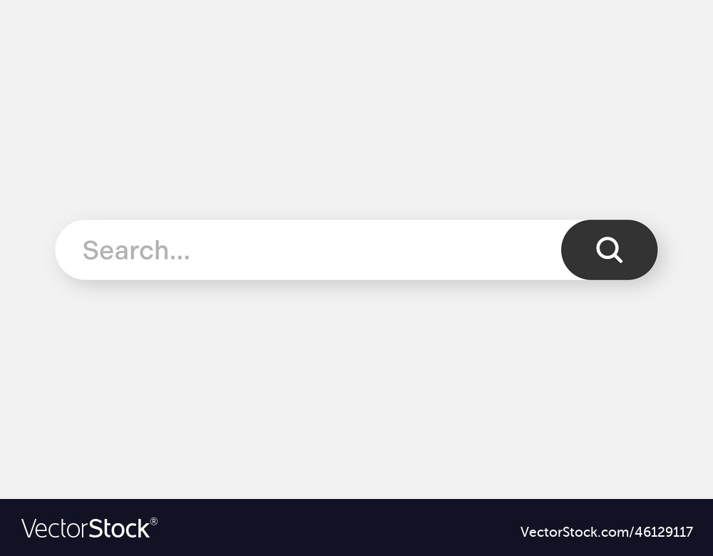 Search bar with round corners internet browser Vector Image