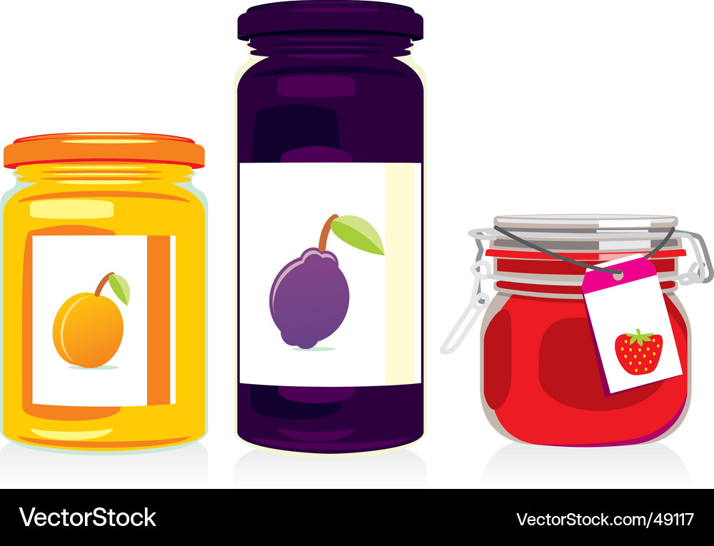 Set of Colorful Jam Jars Royalty Free Vector Image