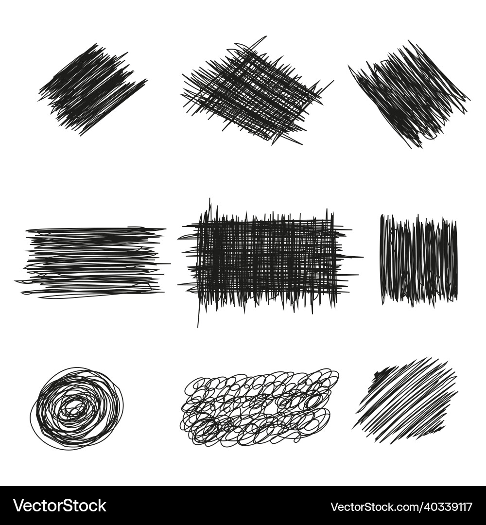 Set of hand drawn scribble symbols Royalty Free Vector Image
