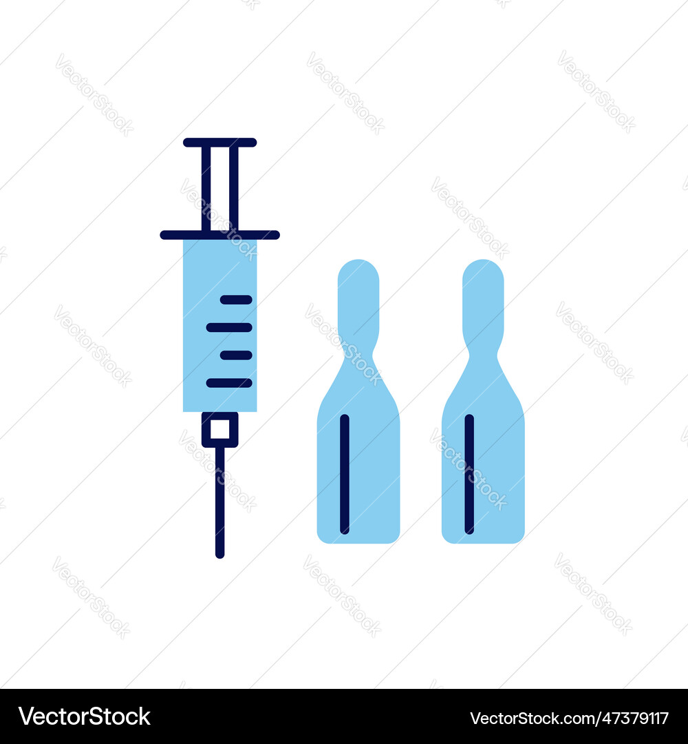 Syringe and lab tubes related icon Royalty Free Vector Image