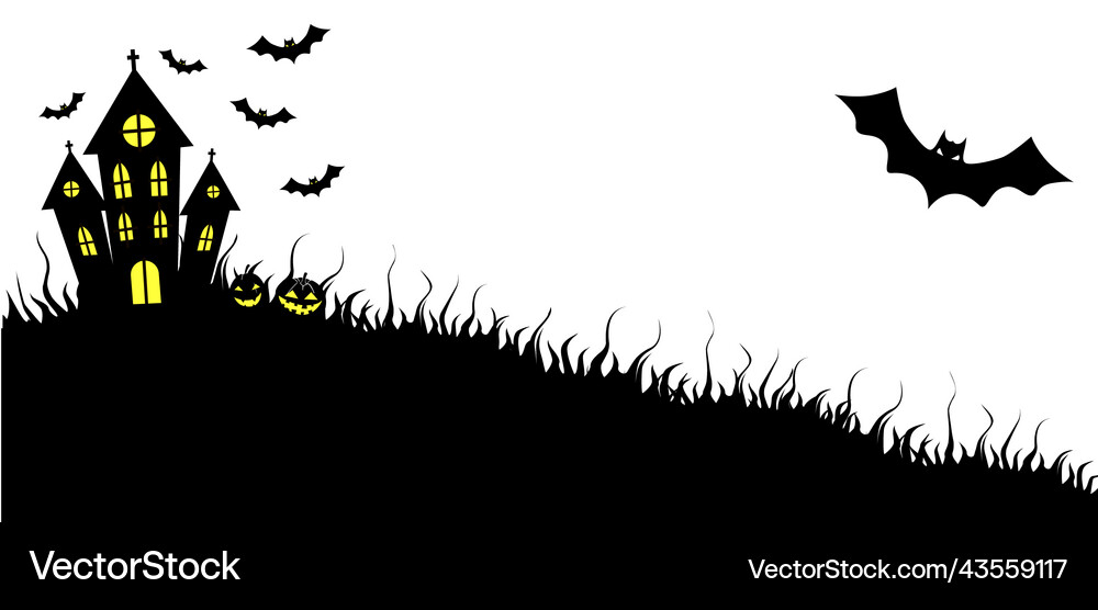 Template castle halloween pumpkin fear layout Vector Image