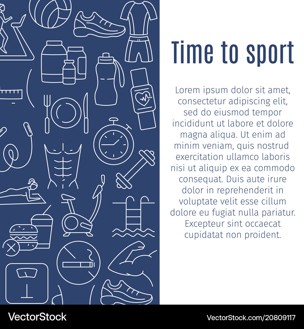 Time to sport vertical banner Royalty Free Vector Image