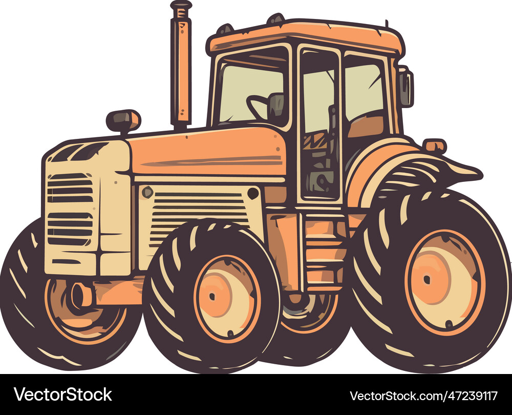 Yellow bulldozer digs dirt icon Royalty Free Vector Image