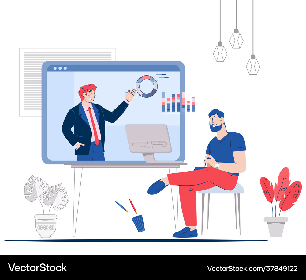 Business negotiations online service or platform Vector Image