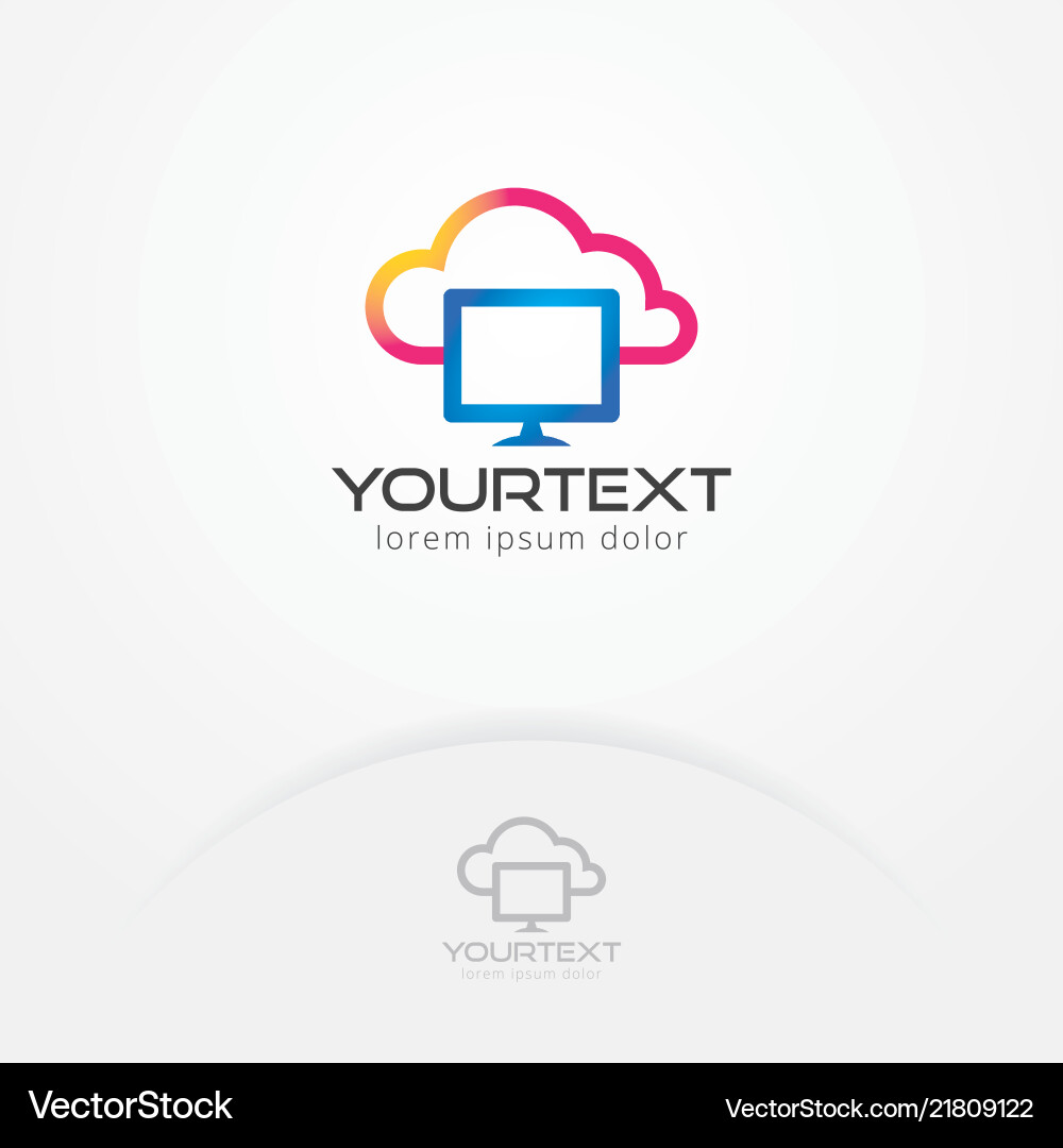Cloud computing logo Royalty Free Vector Image