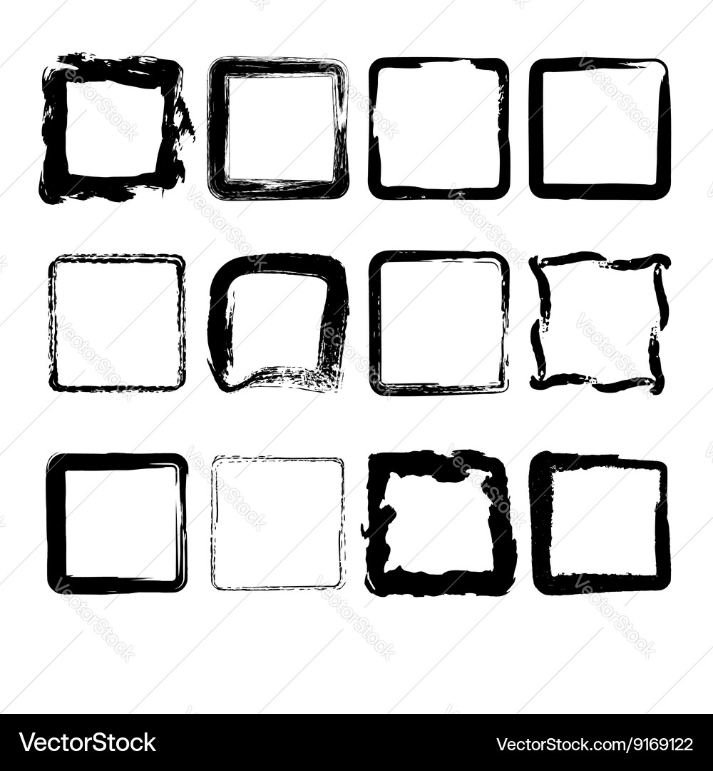 Collection of hand drawn squares Royalty Free Vector Image