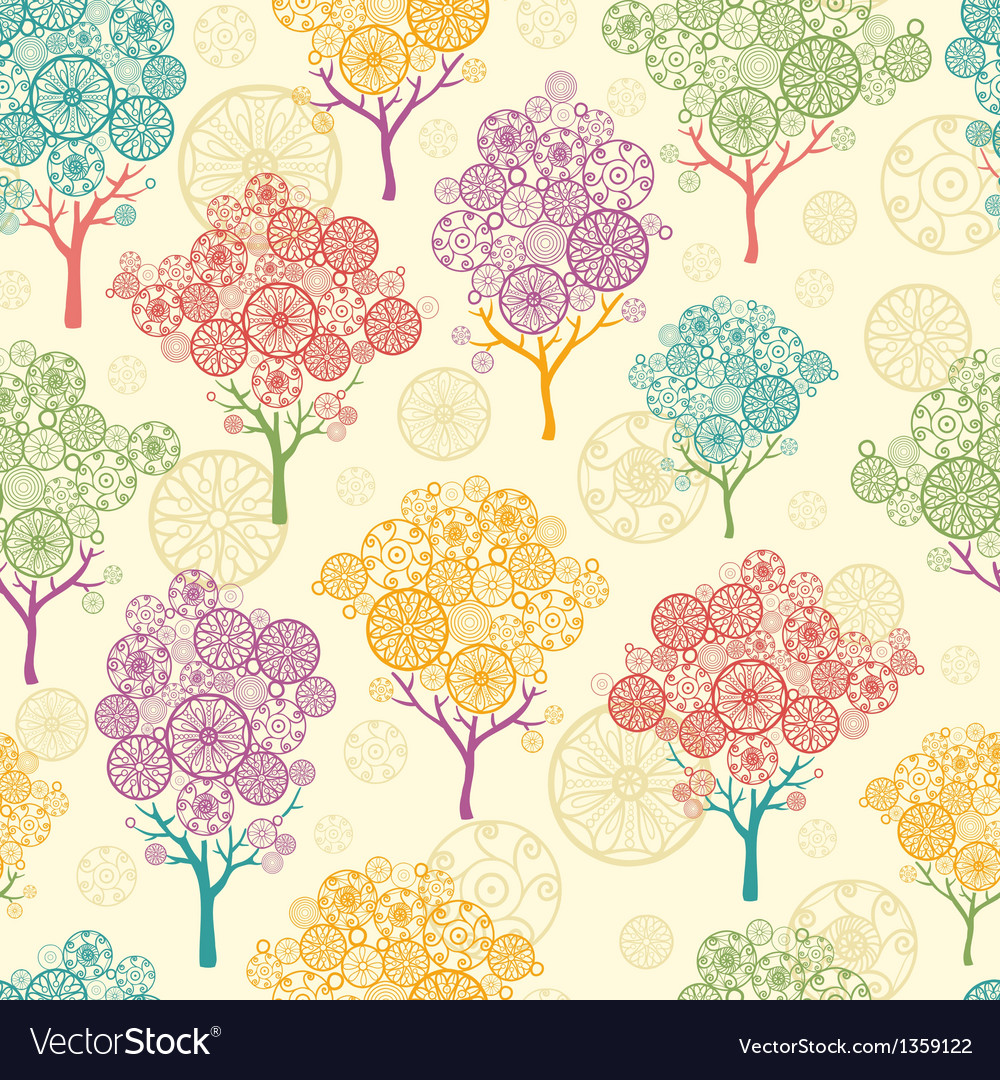 Colorful abstract trees seamless pattern Vector Image