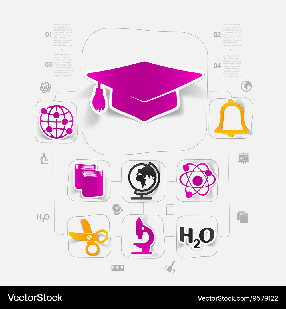 Education sticker infographic Royalty Free Vector Image