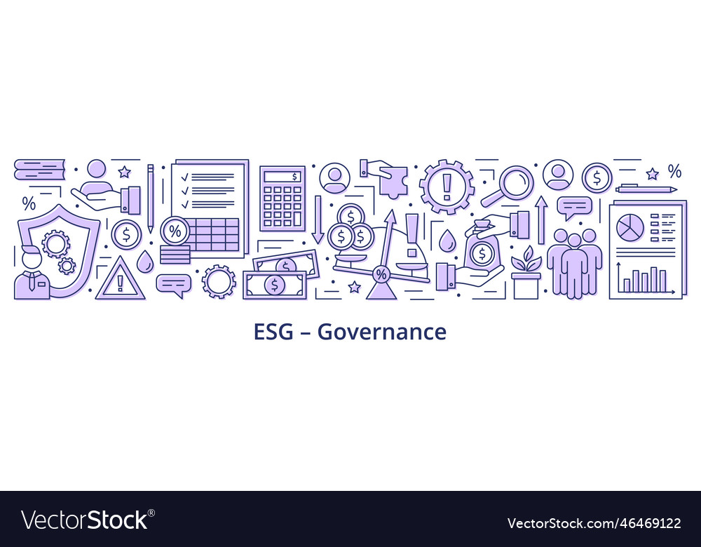 Esg governance concepts icons set banner Vector Image