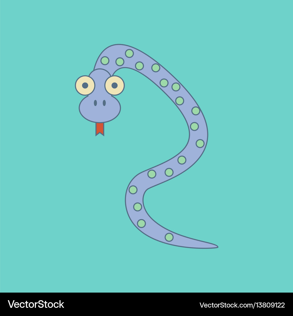 Flat icon on background kids toy snake Royalty Free Vector