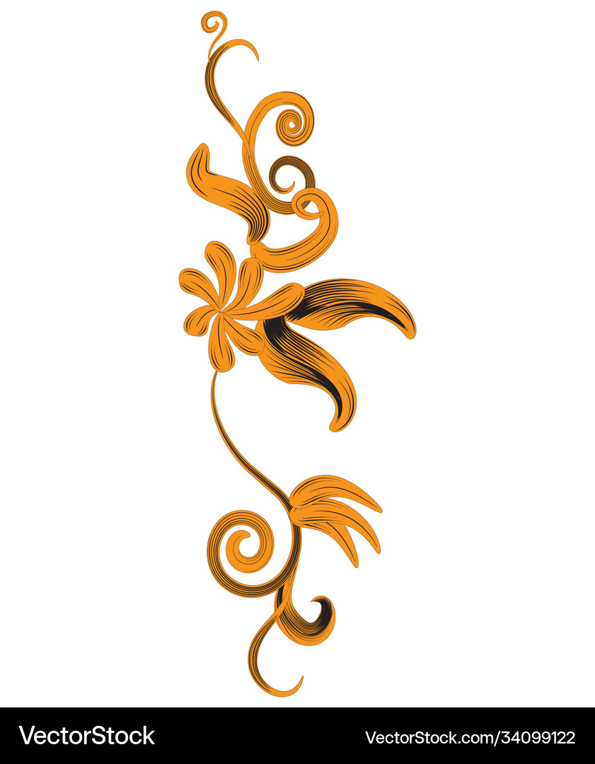 Floral decorative swirl and curl Royalty Free Vector Image