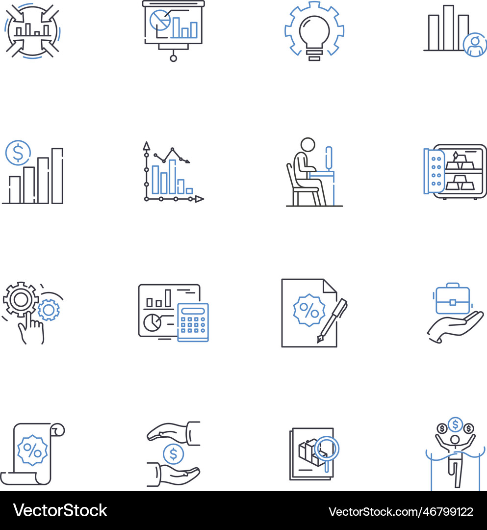 Measure line icons collection dimension Royalty Free Vector
