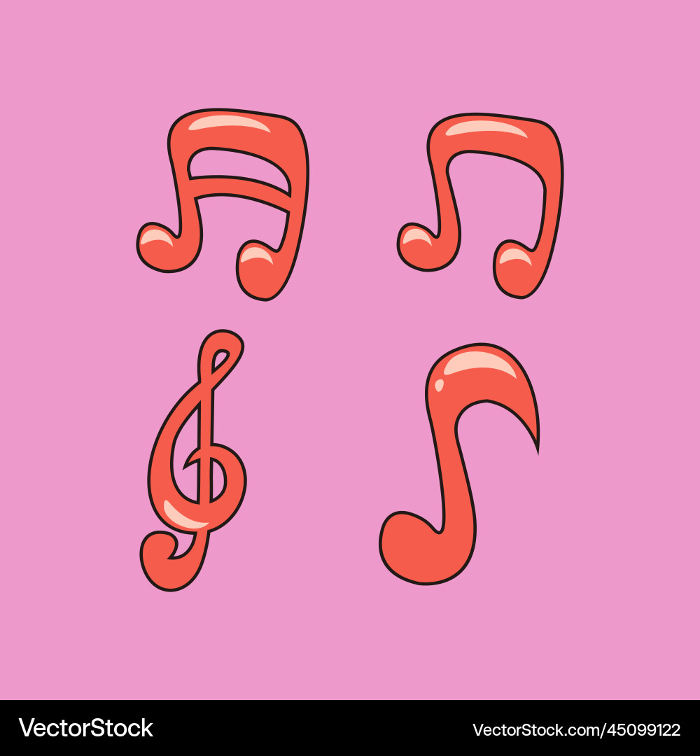 Music sign cartoon design Royalty Free Vector Image