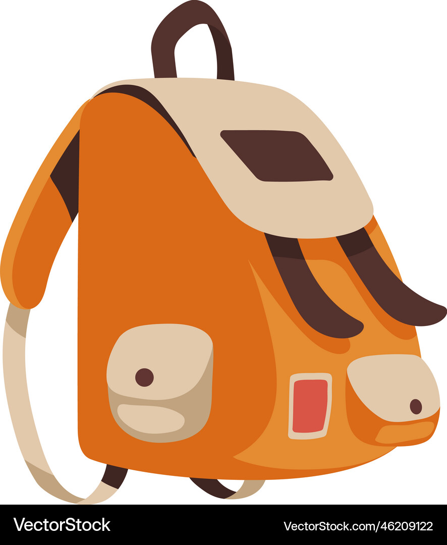 Orange camping travel bag Royalty Free Vector Image