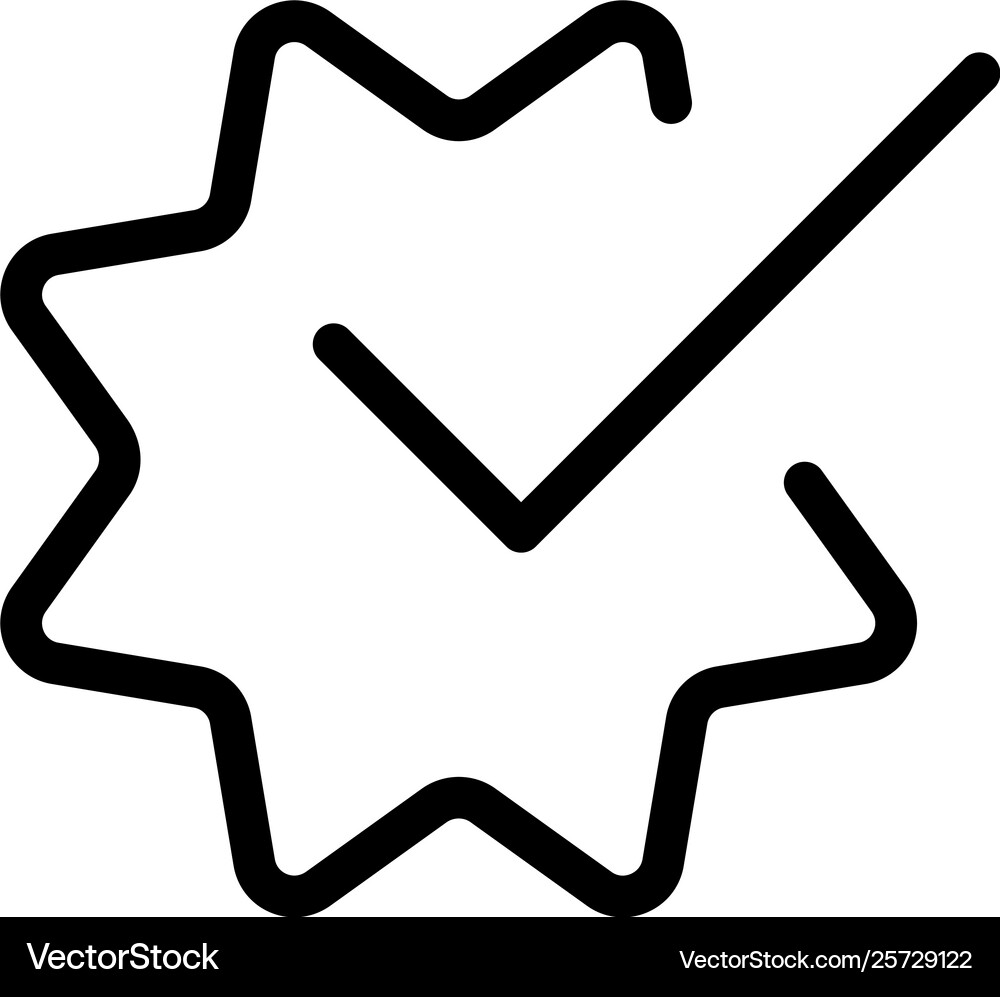 Product quality checkmark for approved and tested Vector Image