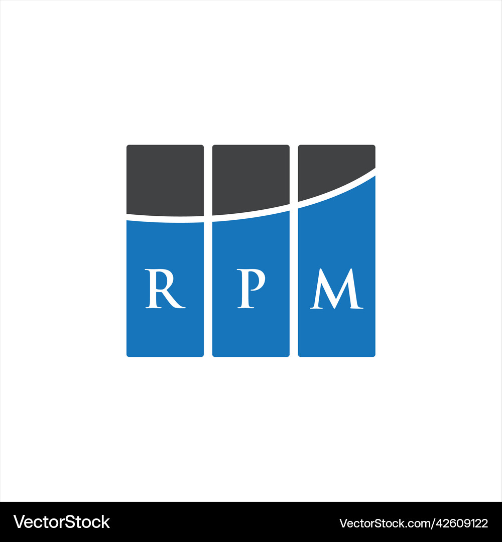 Rpm letter logo design on white background Vector Image