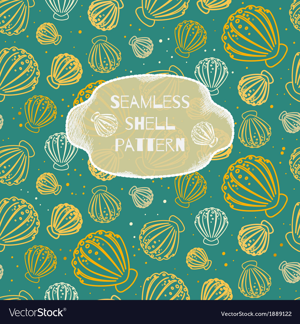 Seamless shell pattern Royalty Free Vector Image
