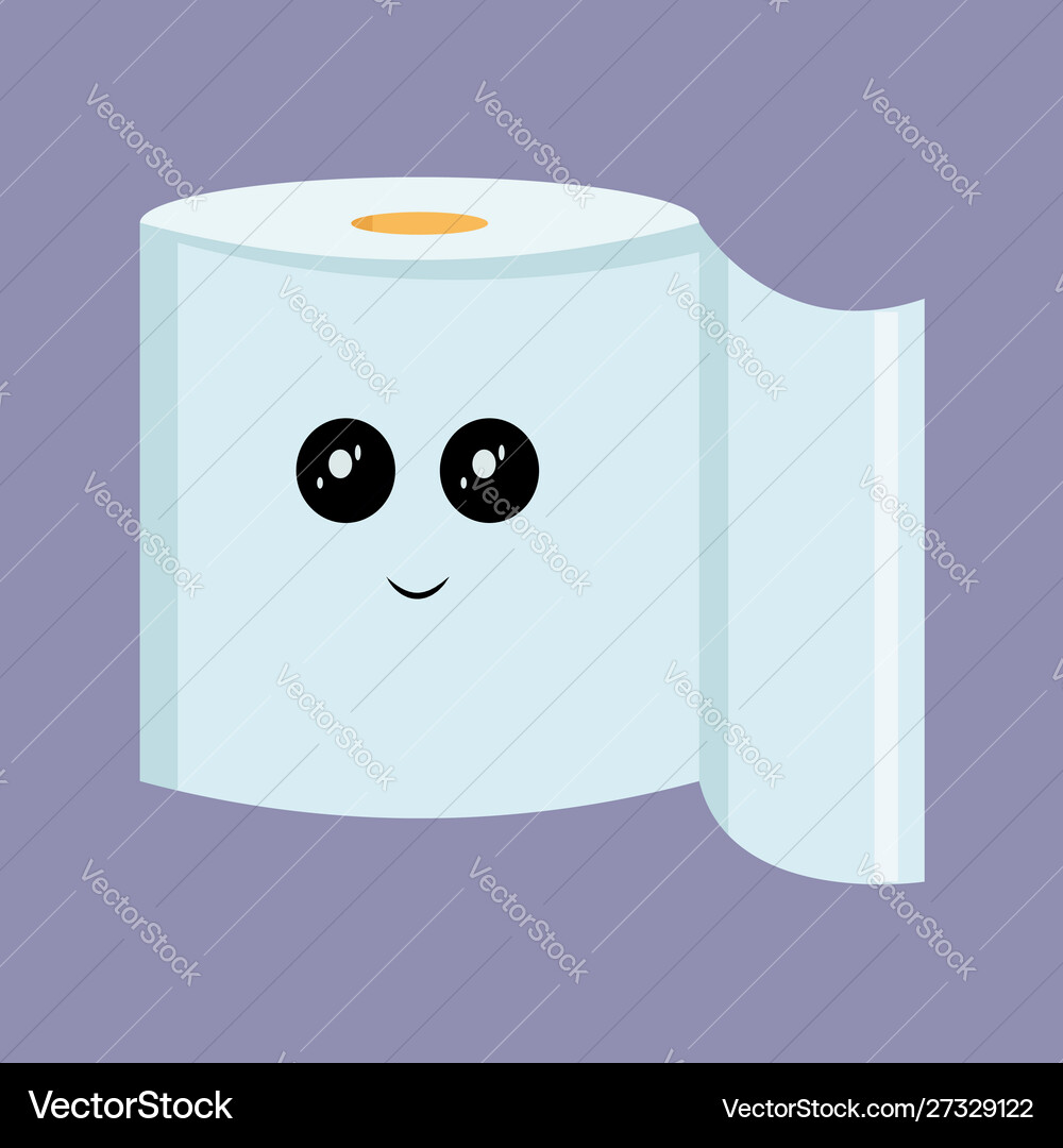 Toilet paper on white background Royalty Free Vector Image