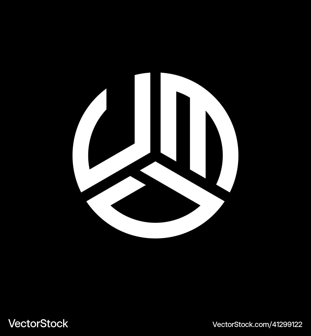 Umd letter logo design on black background Vector Image