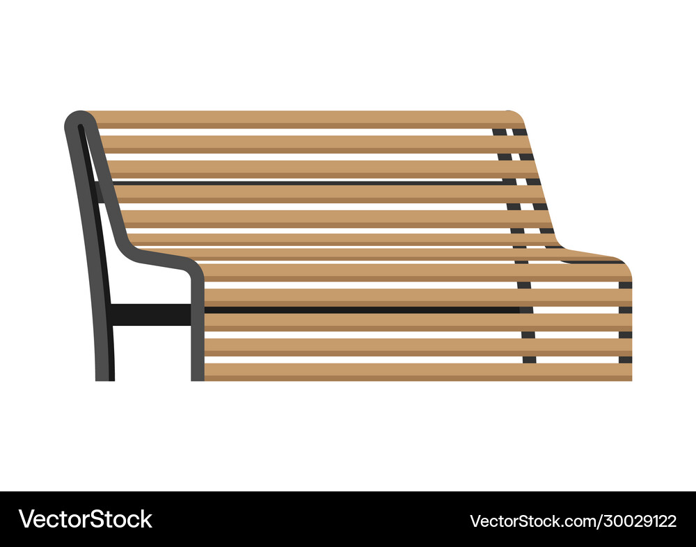Wooden bench image seat for parks Royalty Free Vector Image