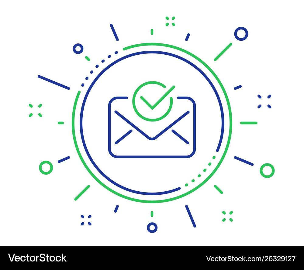 Approved mail line icon accepted or confirmed Vector Image