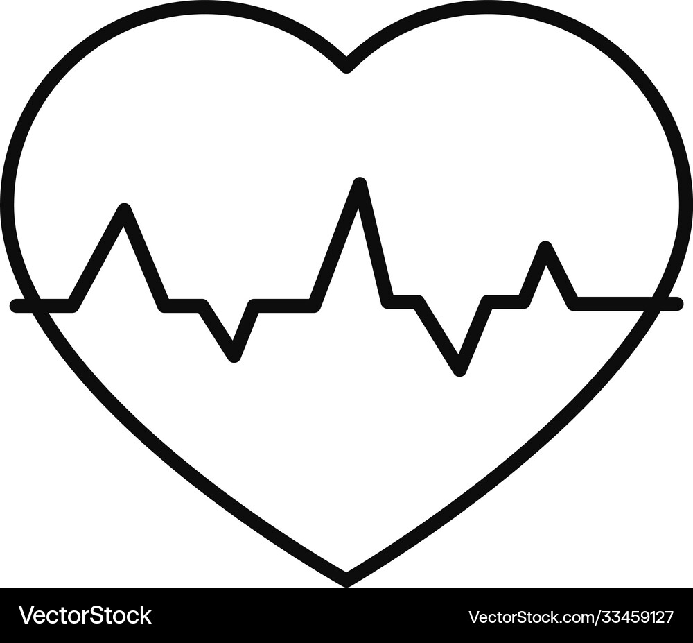 Cardio heart icon line style Royalty Free Vector Image