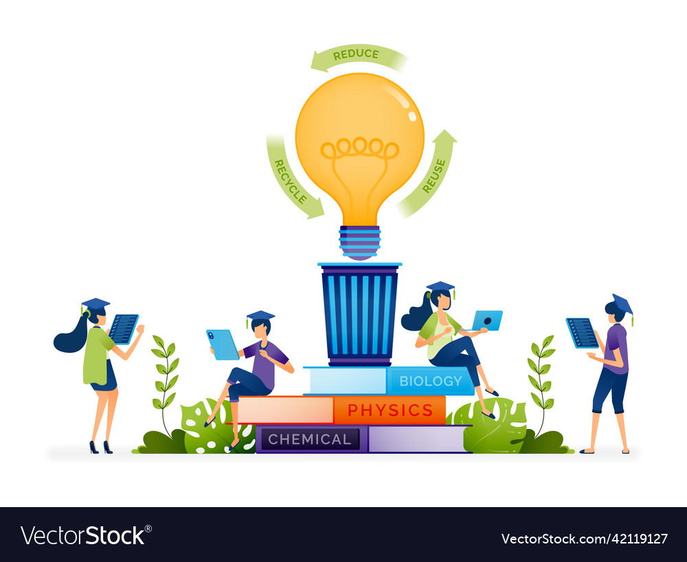 Environmental program students study impact Vector Image