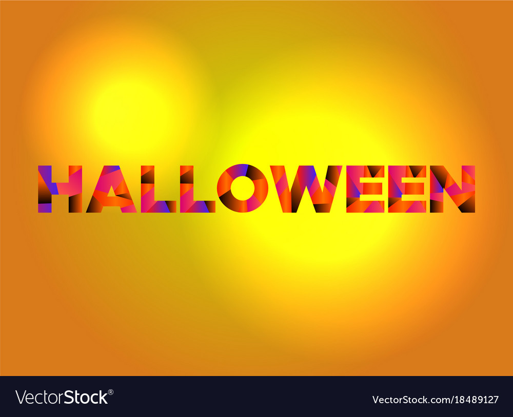 Halloween theme word art Royalty Free Vector Image