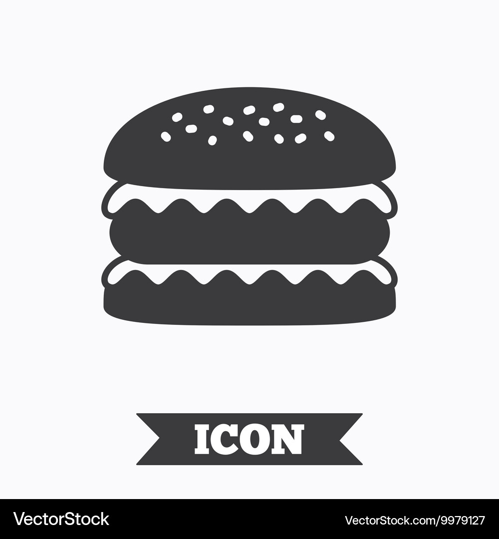 Hamburger icon burger food symbol Royalty Free Vector Image